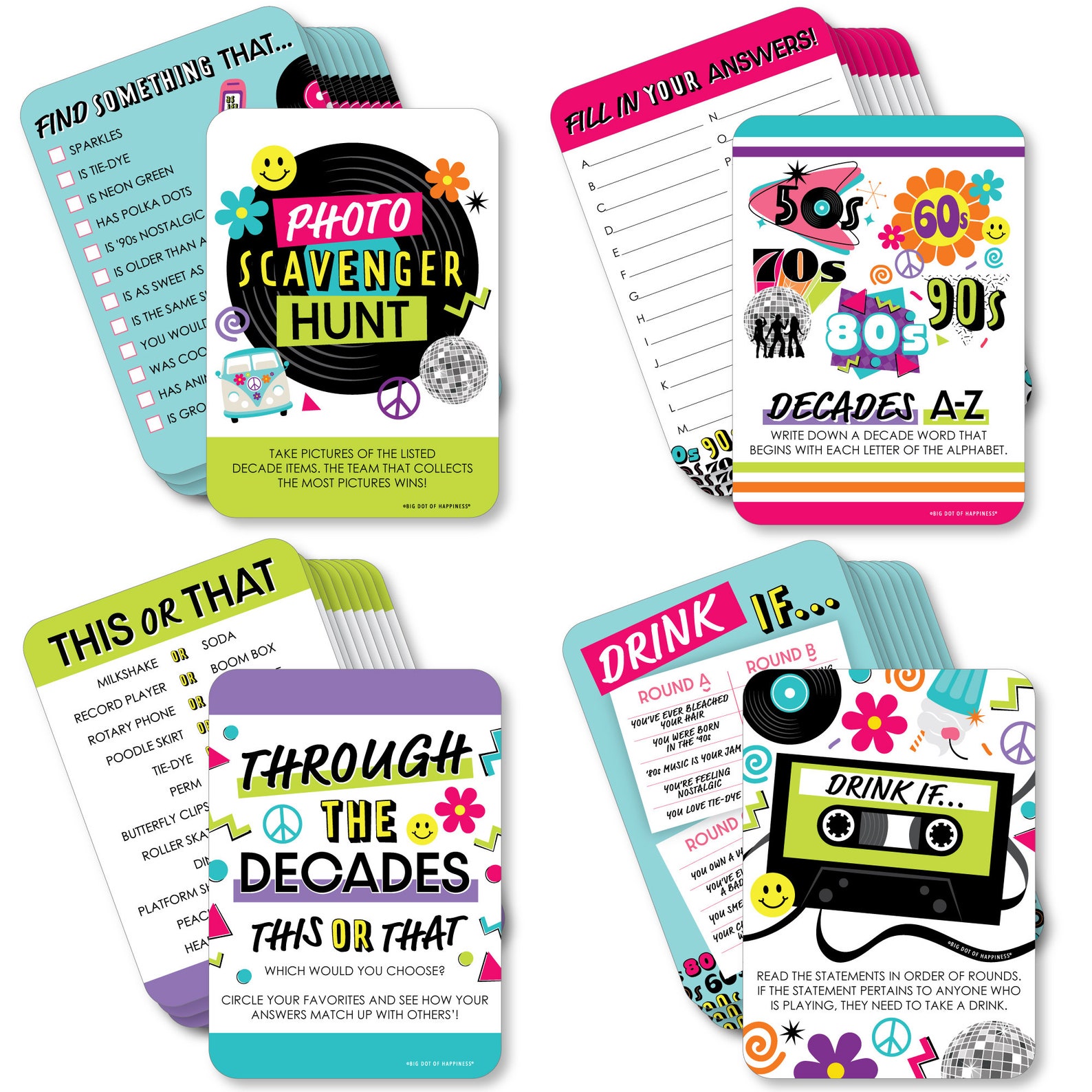 Through the Decades - 4 50s, 60s, 70s, 80s, and 90s Party Games - 10 ...