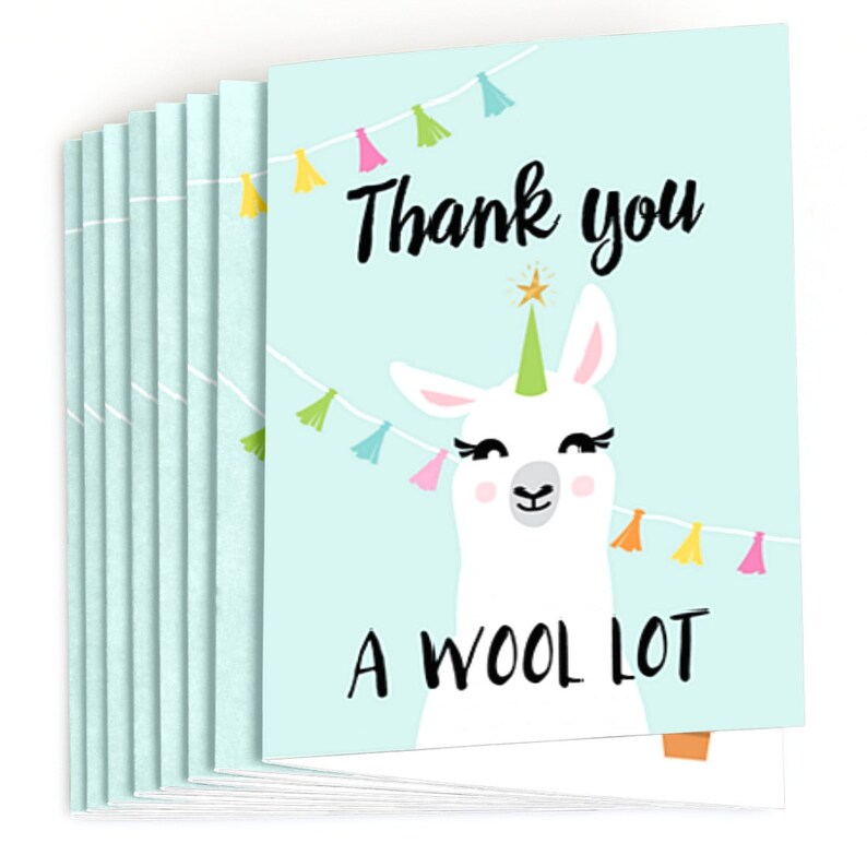 Whole Llama Fun Thank You Cards Llama Fiesta Baby Shower - Etsy
