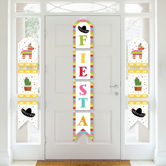 Let’s Fiesta - Hanging Vertical Paper Door Banners - Mexican Fiesta ...