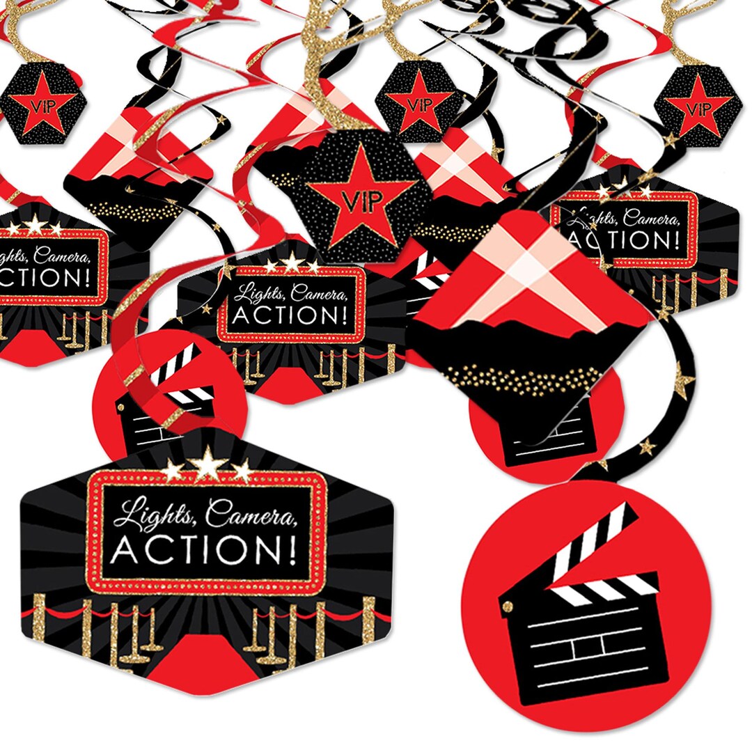 Red Carpet Hollywood - Movie Night Party Hanging Decor - Party ...