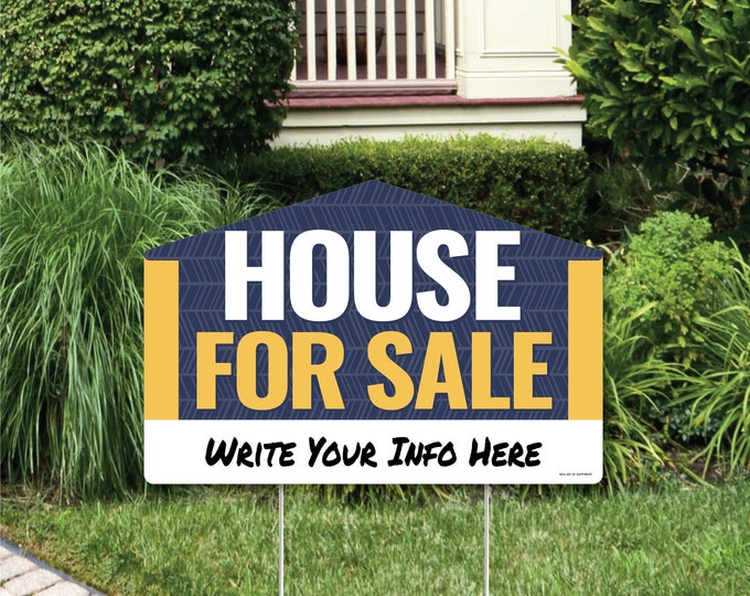 House for Sale Yard Sign - Coroplast for Sale Blank Sign, Write Your ...