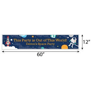 Blast off to Outer Space Party Banner - Custom Rocket Ship Baby Shower ...