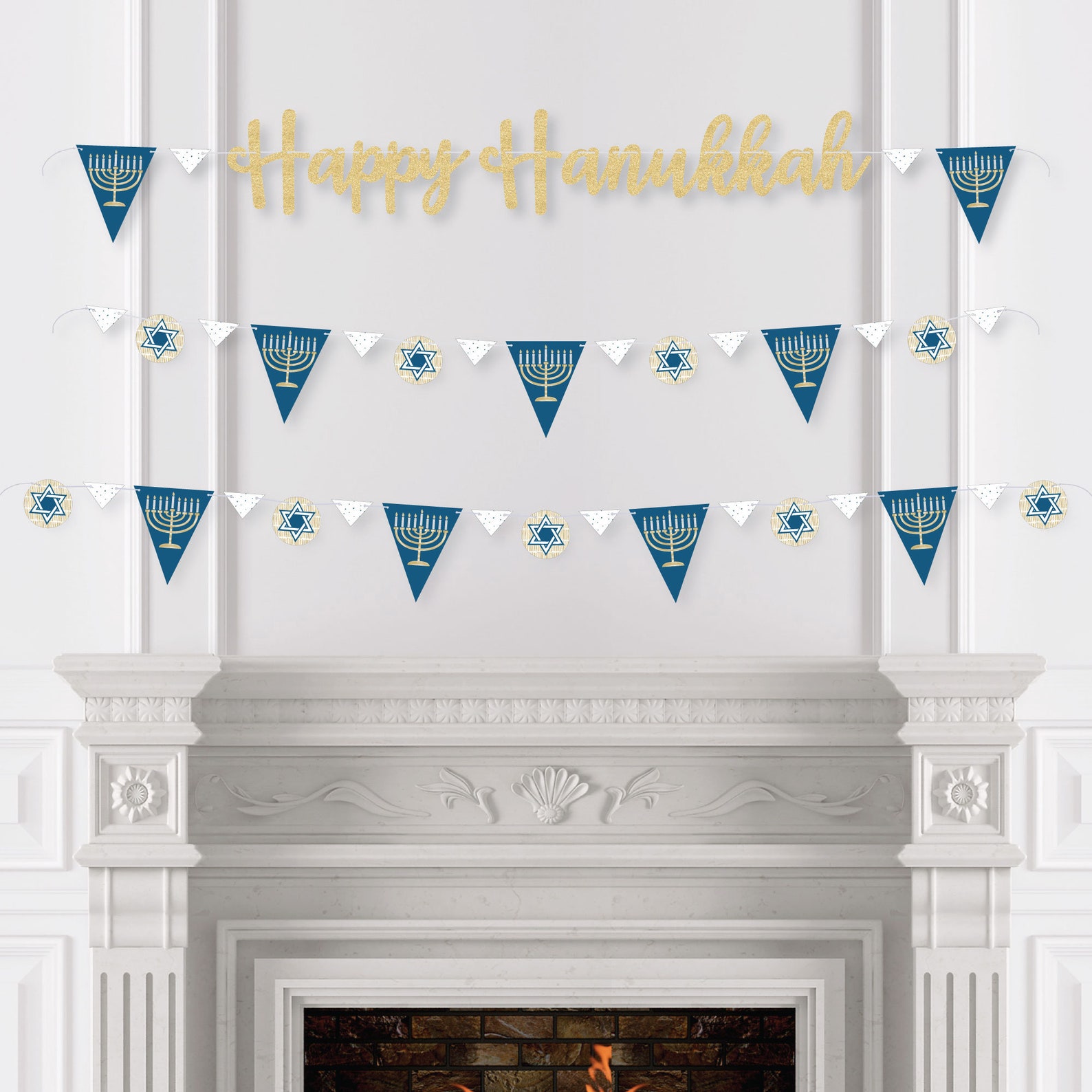 Happy Hanukkah - Chanukah Letter Banner - 36 Banner Cutouts and No-mess ...