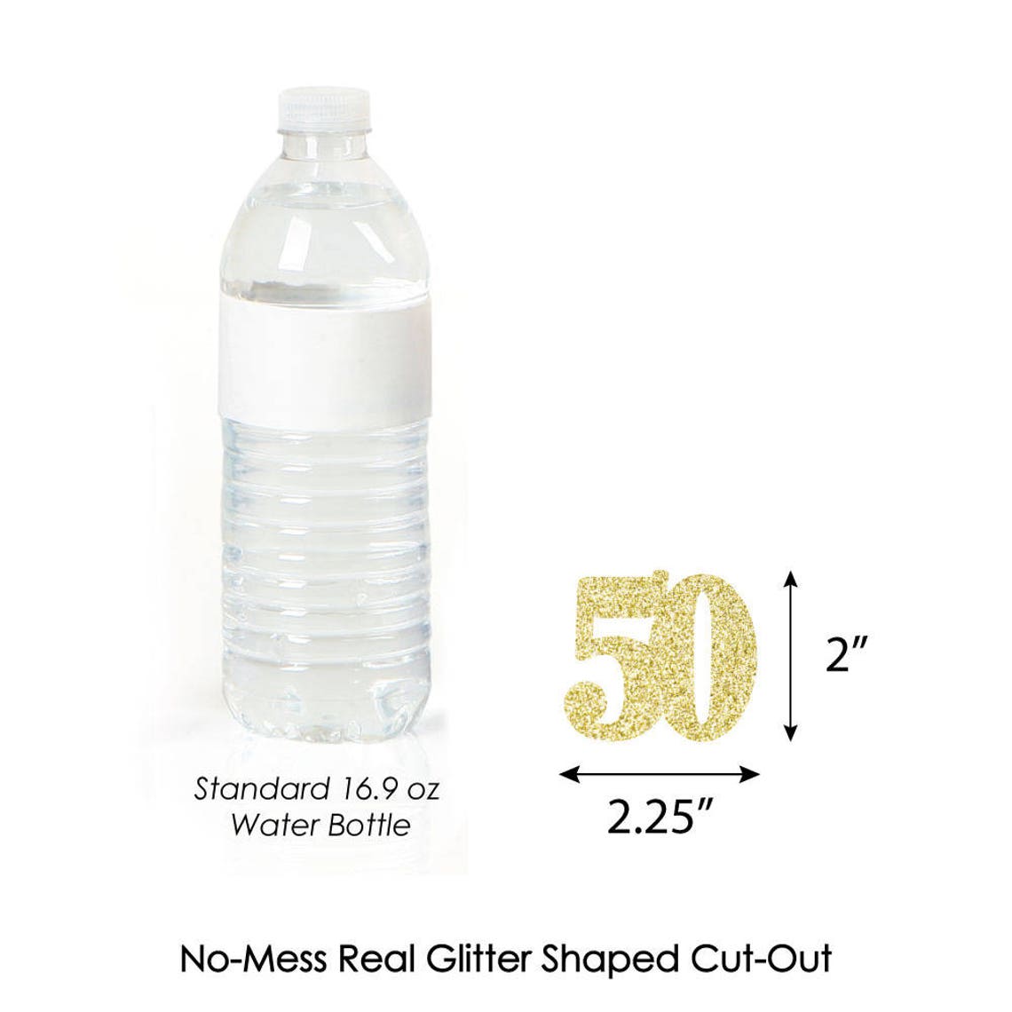 Gold Glitter 50 - No-mess Real Gold Glitter Cut-out Numbers - 50th ...