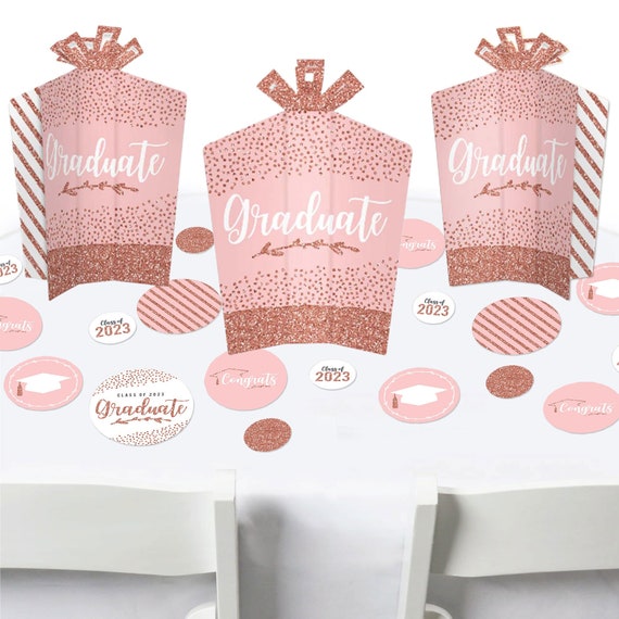 Rose Gold Grad - 2023 Graduation Party Decor and Confetti - Terrific ...