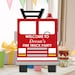Fired up Fire Truck Welcome Sign - Birthday Party Personalized Welcome ...