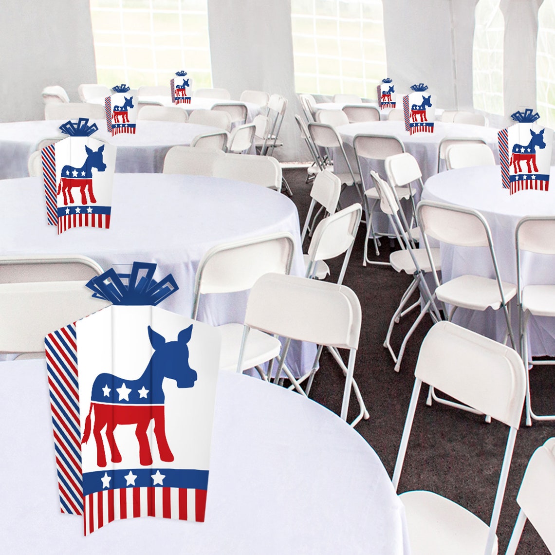 Democrat Election - Table Decorations - Democratic Political Party Fold ...