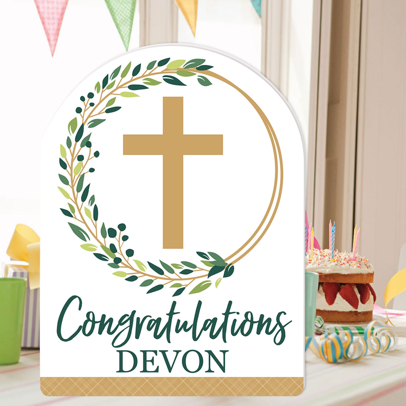 Elegant Cross Religious Congratulations Giant Greeting Card | Etsy