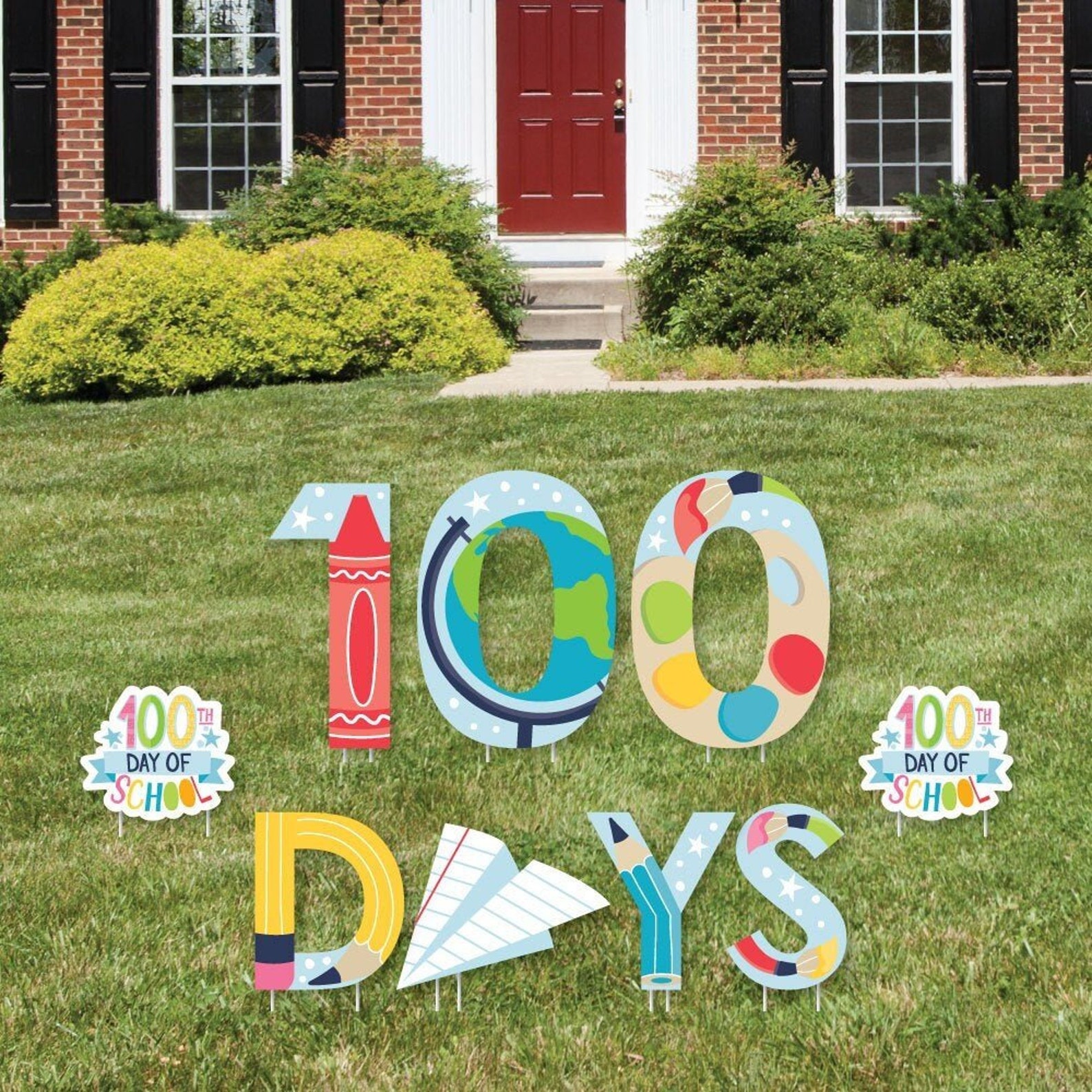Happy 100th Day of School Yard Sign Outdoor Lawn Decorations - Etsy