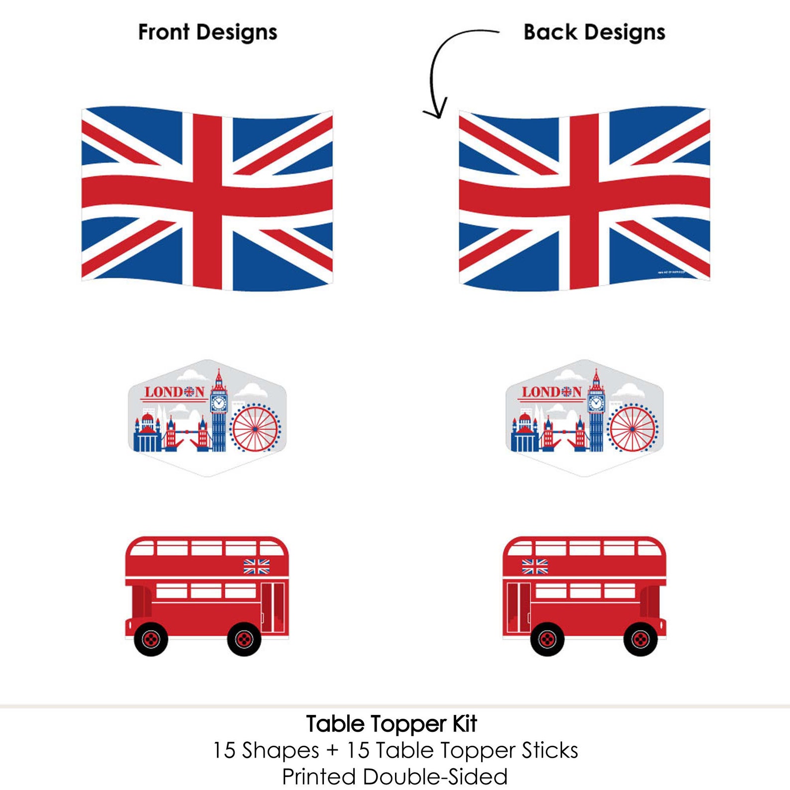 Cheerio London British UK Party Centerpiece Sticks Table - Etsy