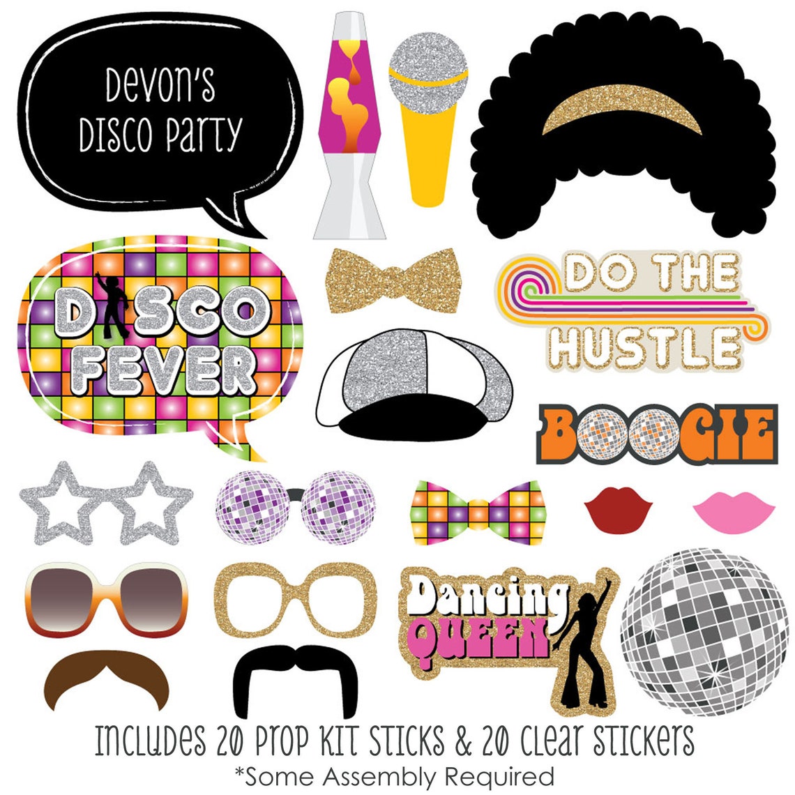 70's Disco Photo Booth Props 70's Disco With - Etsy