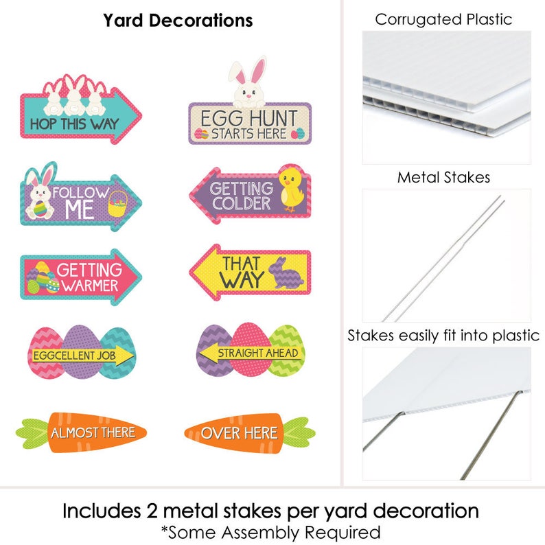 Easter Egg Hunt Arrow Yard Signs Outdoor Easter Bunny Lawn | Etsy