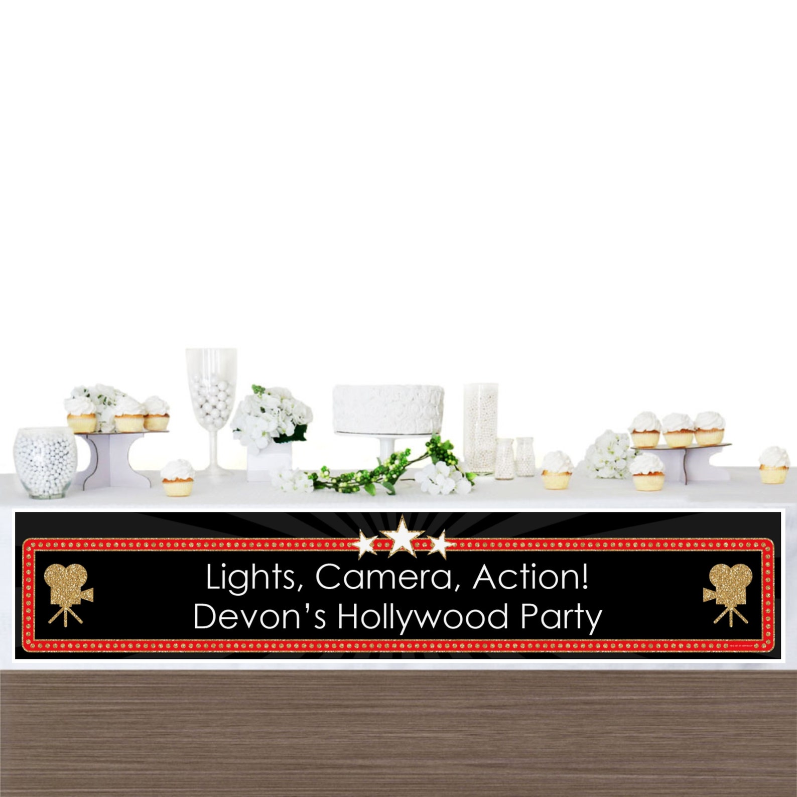 Red Carpet Hollywood Banner Personalized Movie Night Party | Etsy
