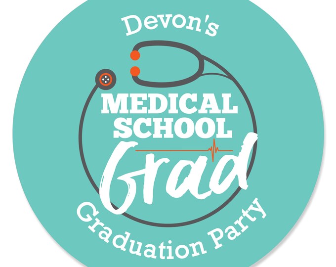 Personalized Glossy Medical School Graduation Favor Labels Doctor Favor ...