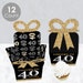 Adult 40th Birthday - Gold - Square Favor Gift Boxes - Birthday Party ...
