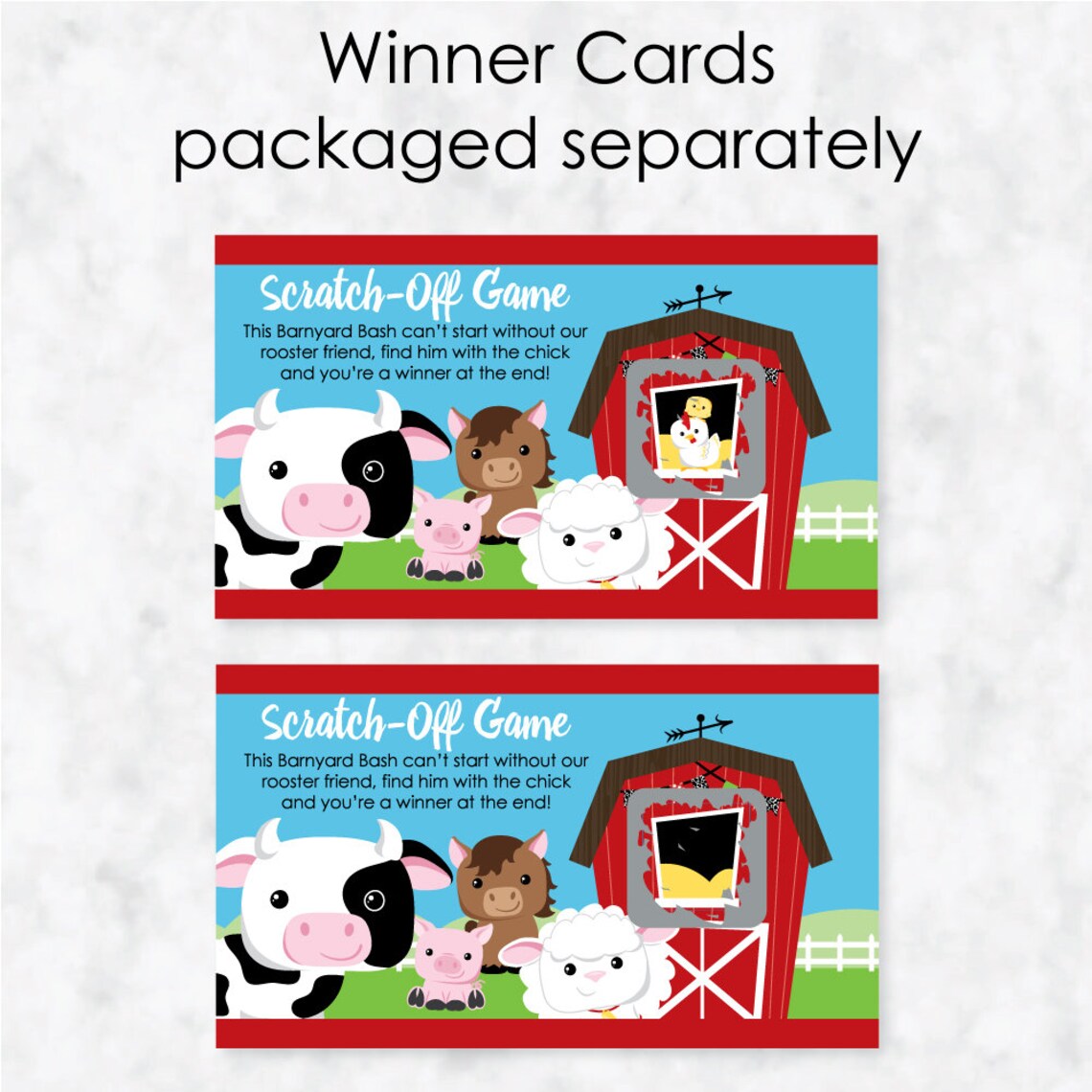 Farm Animals Baby Shower Scratch off Game Barnyard Friends - Etsy