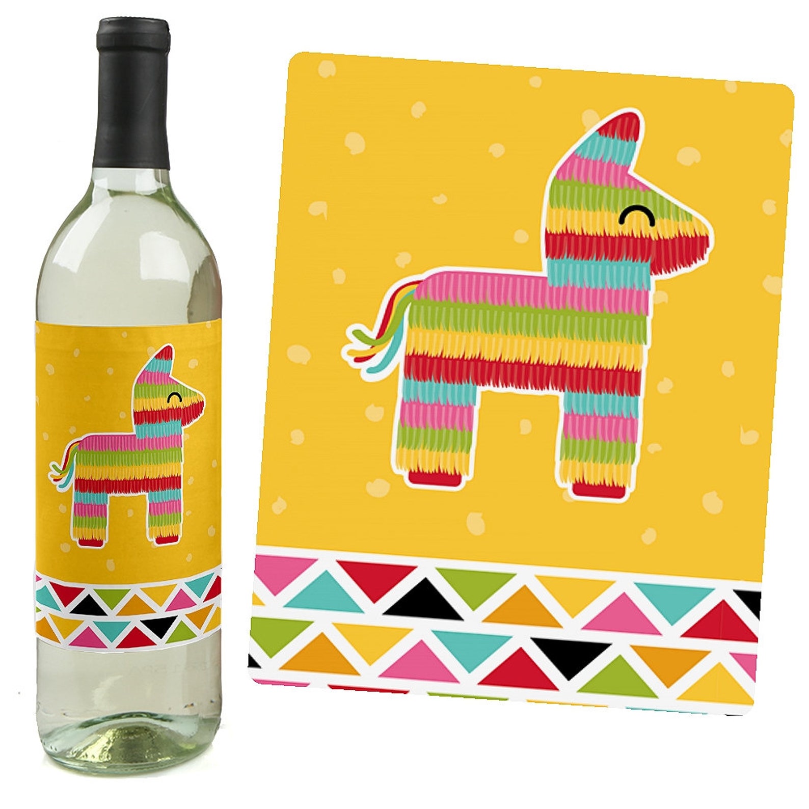 Let's Fiesta Wine Labels Mexican Party Wine Labels - Etsy