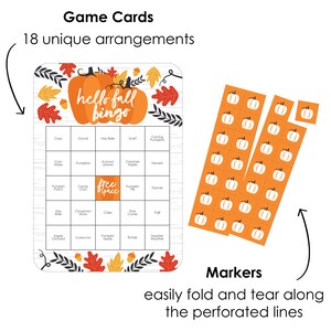 Fall Pumpkin - Bingo Cards and Markers - Halloween or Thanksgiving ...