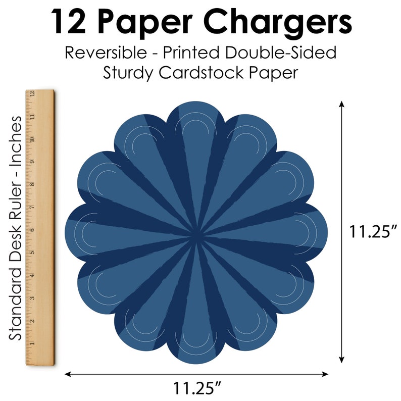 Navy Stripes - Simple Party Round Table Decorations - Paper Chargers ...