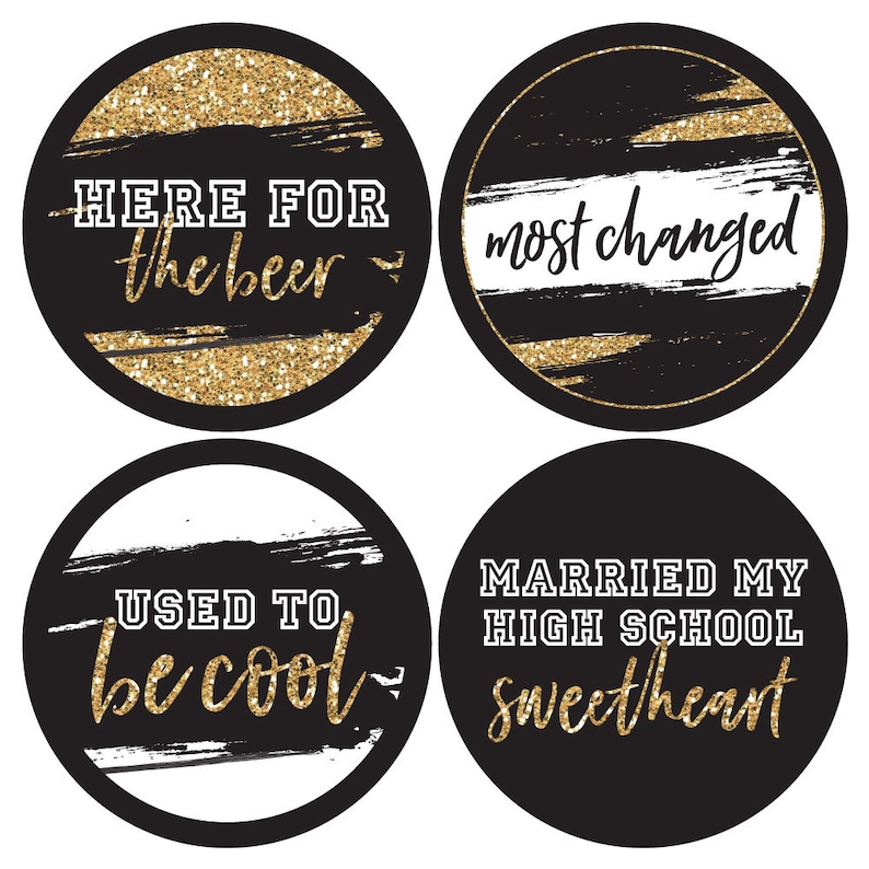 Reunited Party Name Badges Set of 12 School Class Reunion - Etsy