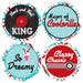 50's Sock Hop Party Name Badges Set of 12 1950s Rock N Roll Funny Name ...