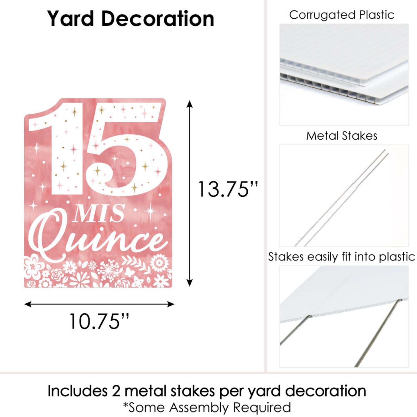 Mis Quince Anos Outdoor Lawn Sign Quinceanera Sweet 15 - Etsy