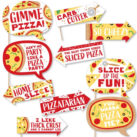 Funny Pizza Party Time - Baby Shower or Birthday Party Photo Booth ...