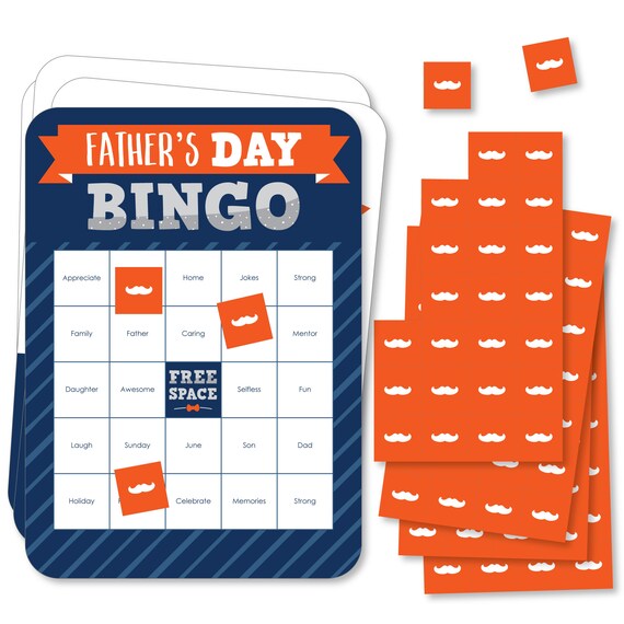 Happy Father's Day - Bingo Cards and Markers - We Love Dad Party Bingo ...