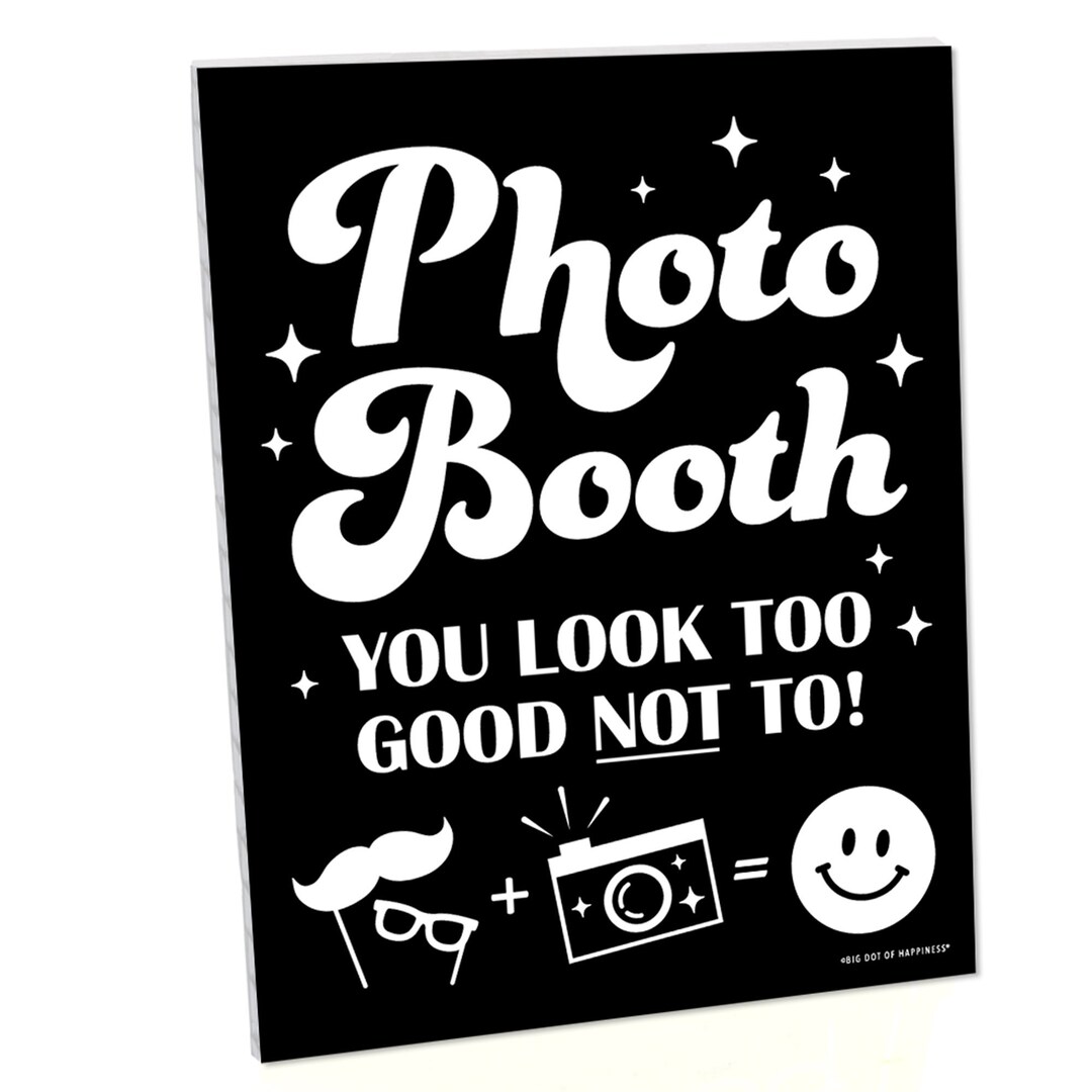 Party Props Photo Booth Sign - Printed on Sturdy Plastic Material - 10. ...