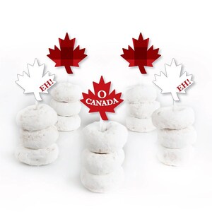 Canada Day - Dessert Cupcake Toppers - Canadian Party Clear Treat Picks ...