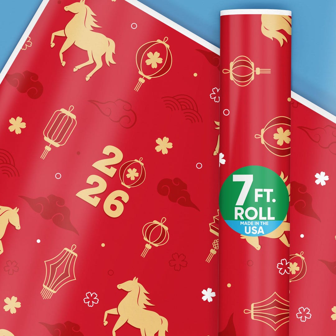 2026 Lunar New Year Wrapping Paper, Chinese New Year Gift Wrapping ...