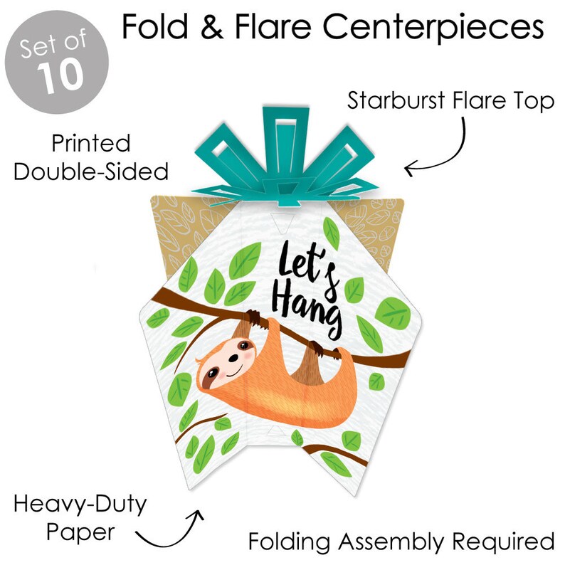 Lets Hang Sloth Table Decorations Baby Shower or - Etsy