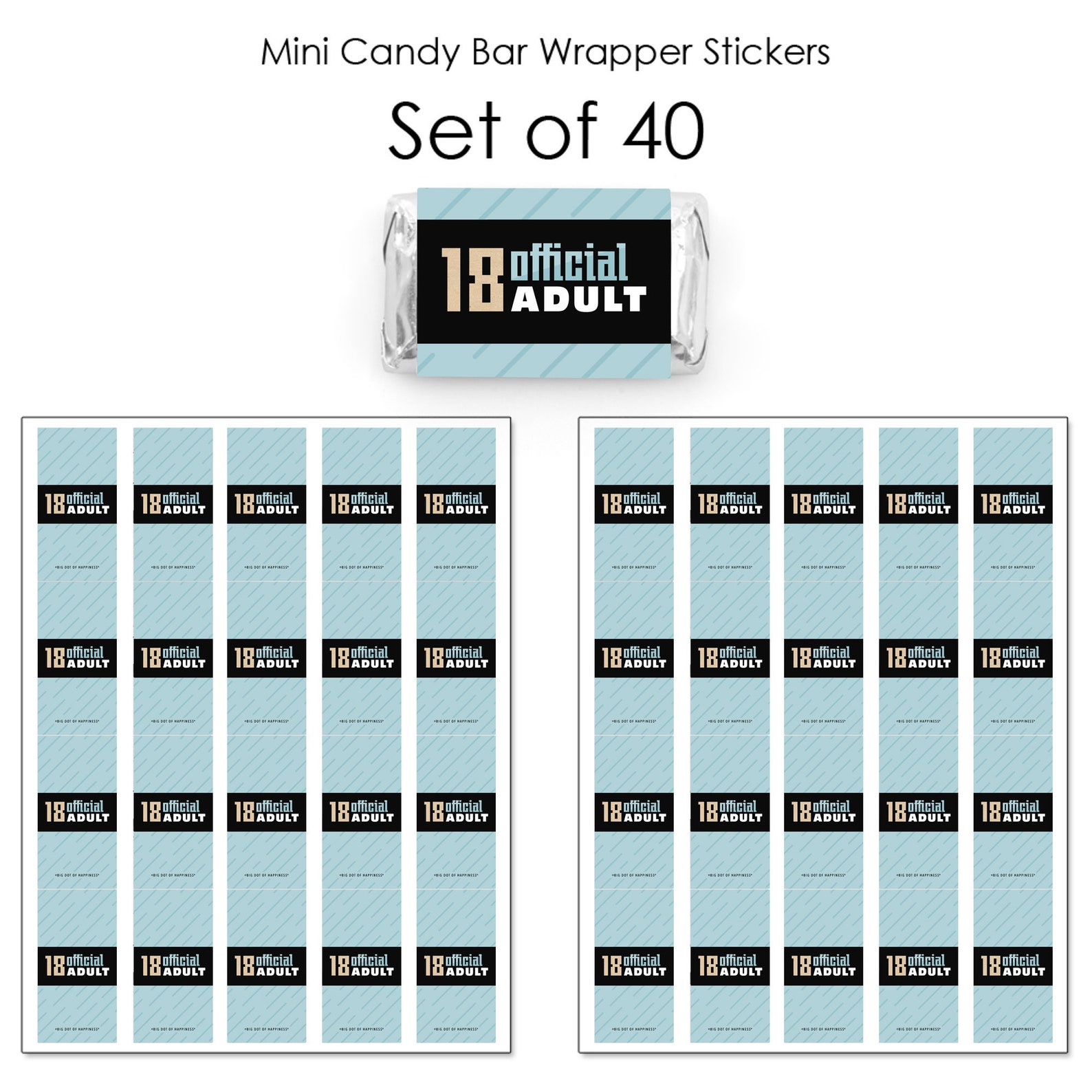 Boy 18th Birthday Mini Candy Bar Wrapper Stickers - Etsy