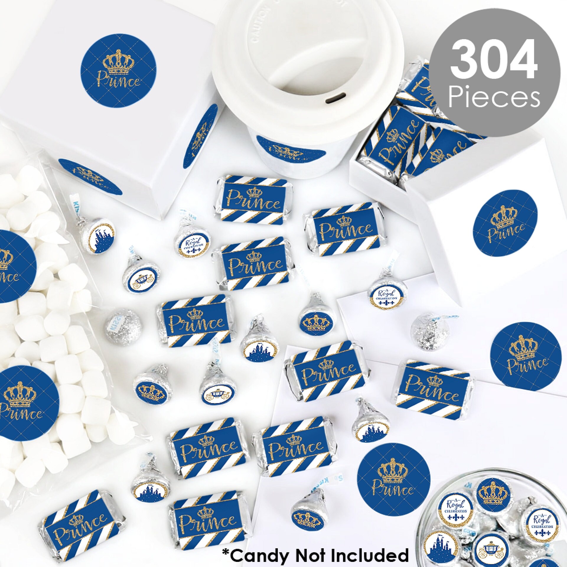 Royal Prince Charming - Mini Candy Bar Wrappers, Round Candy Stickers ...