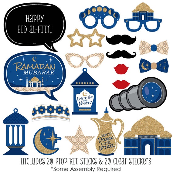 Ramadan Photo Booth Props - Eid Mubarak Photobooth Kit - Ramadan ...
