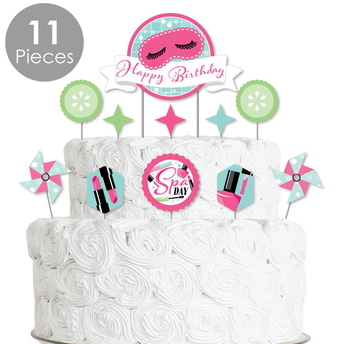 Spa Day Birthday Party Cake Decorating Kit Happy Birthday | Etsy