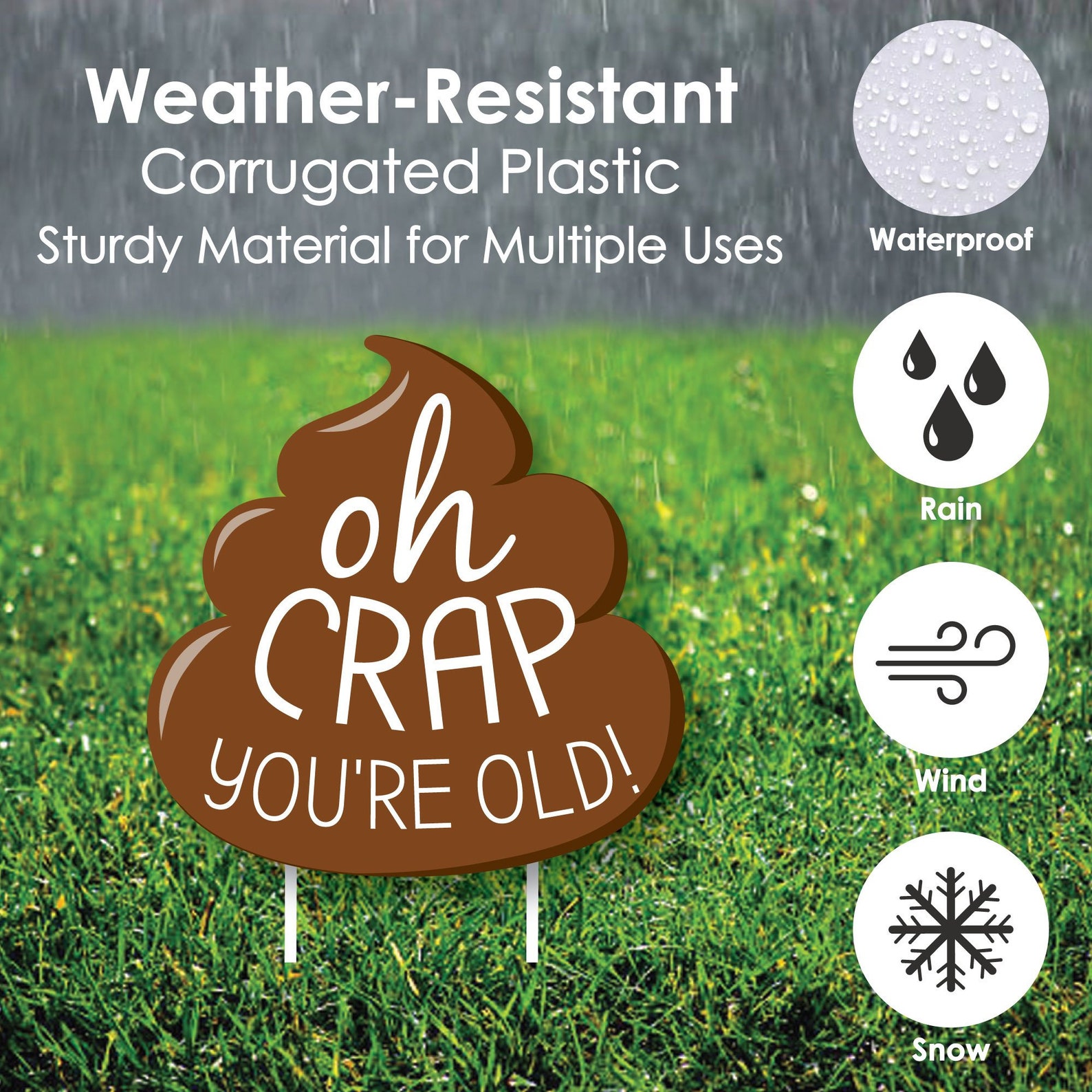 Oh Crap You're Old Funny Yard Sign and Outdoor Lawn - Etsy
