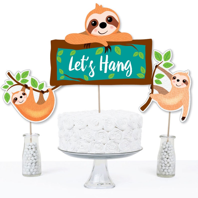 Let's Hang Sloth Centerpiece Sticks Sloth Baby | Etsy