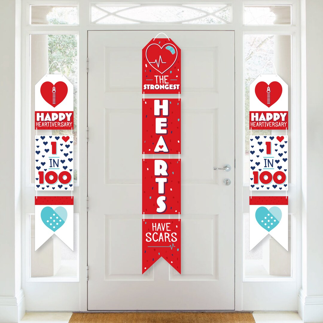 Happy Heartiversary - Hanging Vertical Paper Door Banners - CHD ...