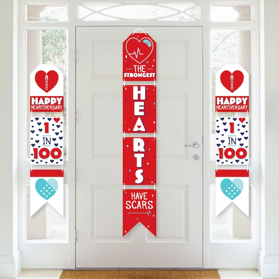 Happy Heartiversary - Hanging Vertical Paper Door Banners - CHD ...