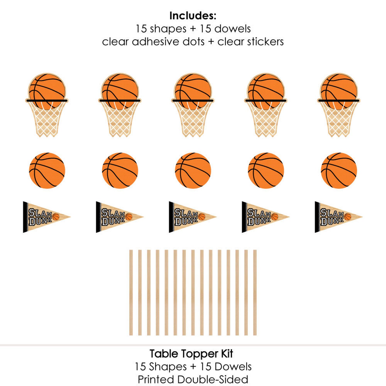 Nothin' but Net Basketball Centerpiece Sticks - Etsy