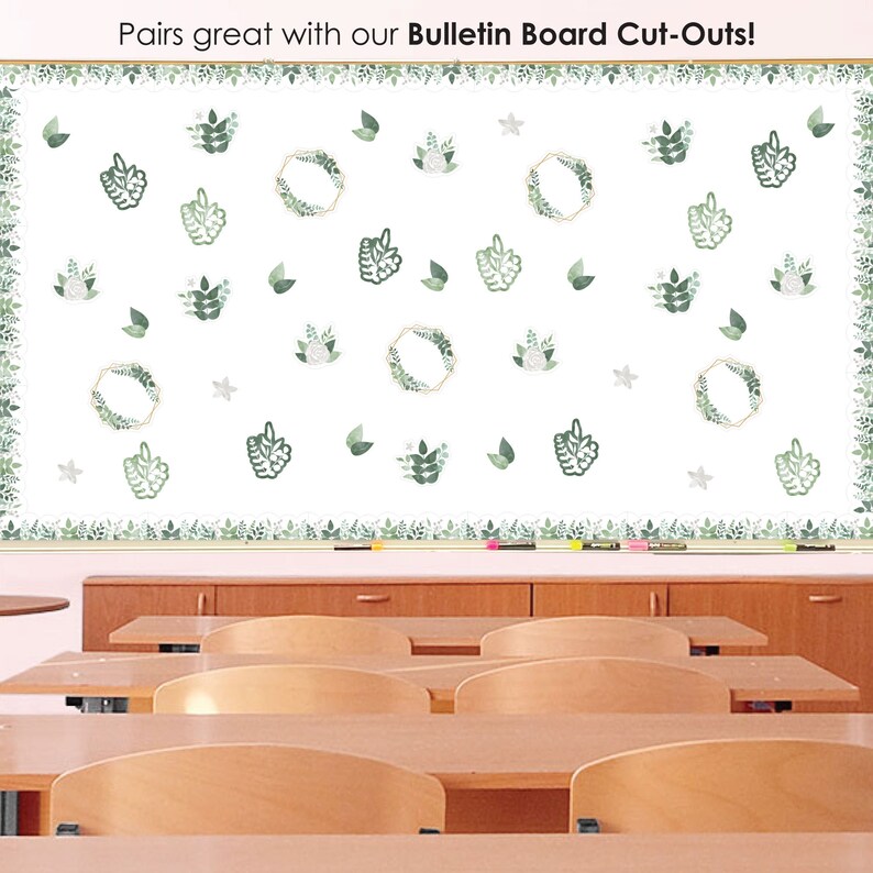 Eucalyptus Greenery - Scalloped Classroom Decor - Bulletin Board ...