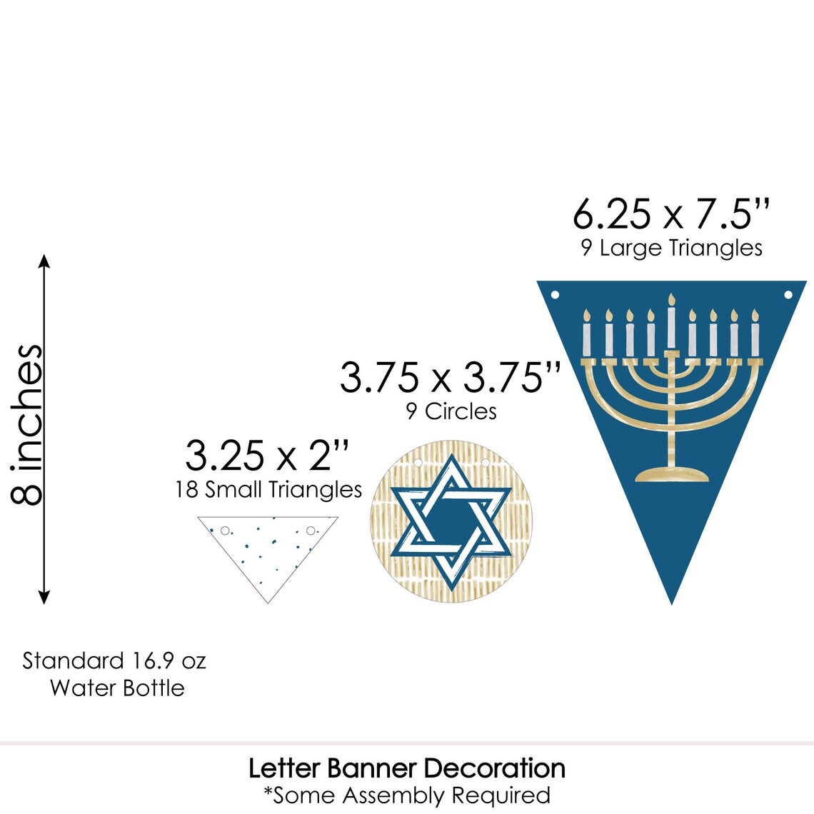 Happy Hanukkah - Chanukah Letter Banner - 36 Banner Cutouts and No-mess ...