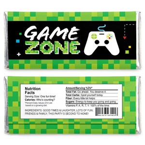 Game Zone Candy Bar Wrapper Pixel Video Game Party or Birthday Party ...