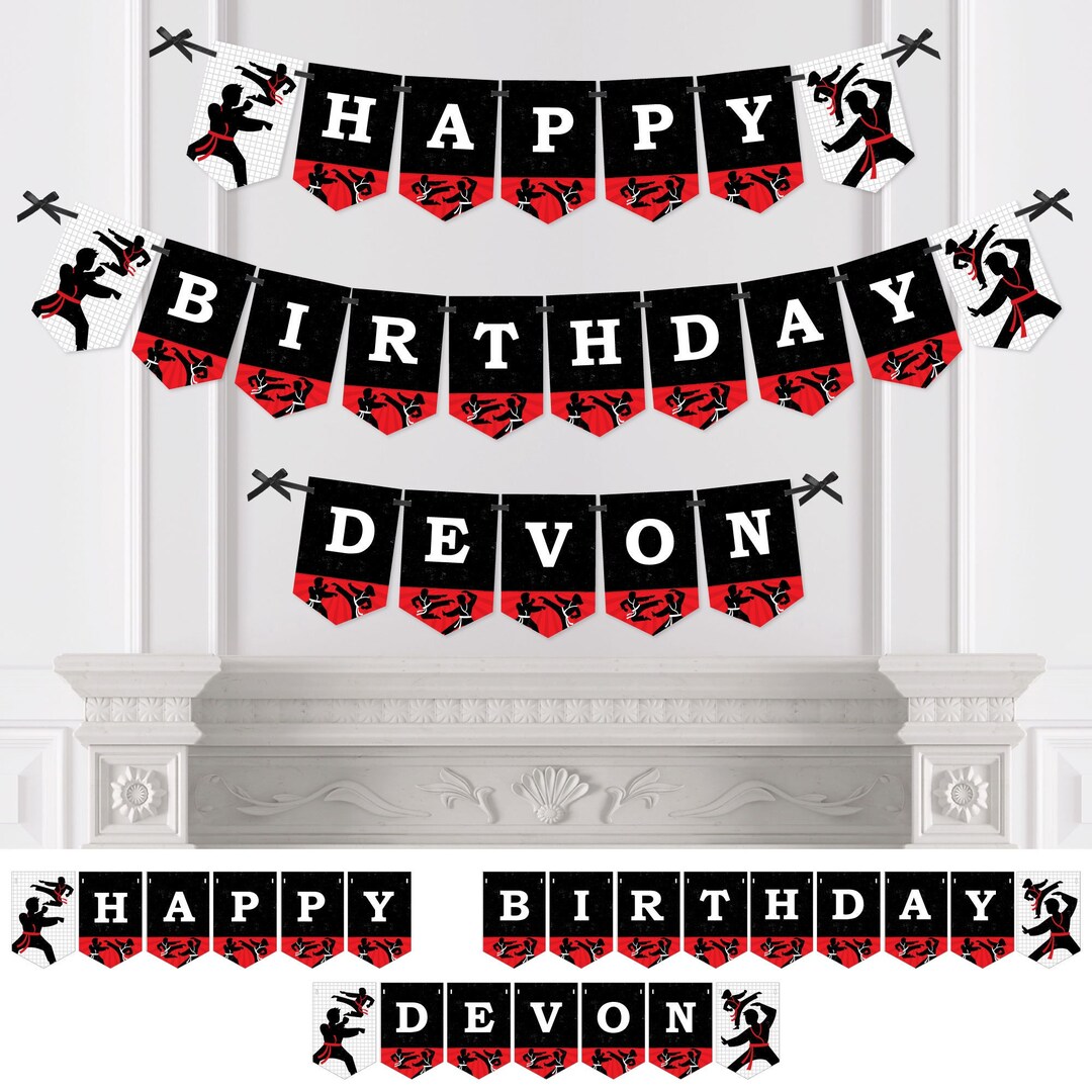 Personalized Karate Master - Custom Martial Arts Birthday Party Bunting ...