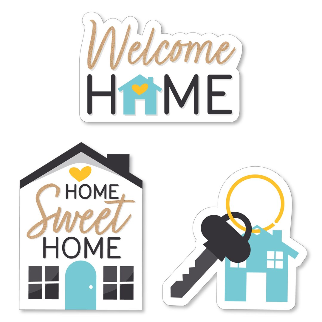 Welcome Home Housewarming - DIY Shaped New Sweet Home Cut-outs - 24 ...