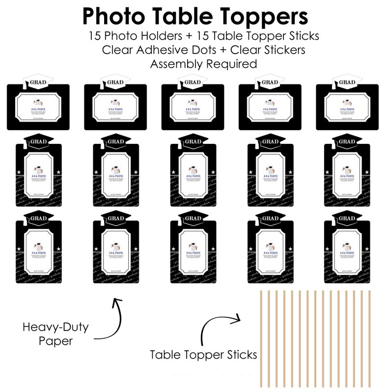 Graduation Cheers Photo Table Toppers - Graduation Party Picture ...