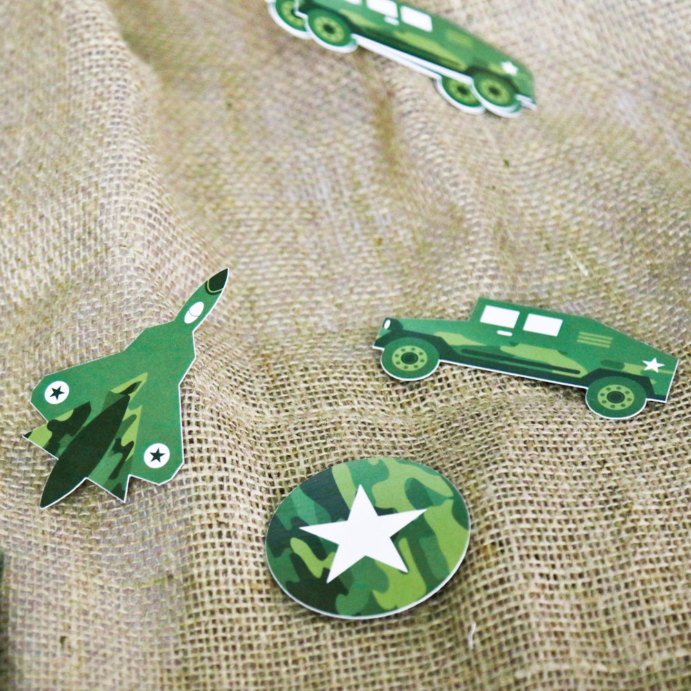 Camo Hero DIY Shaped Paper Cut Outs Army Military | Etsy