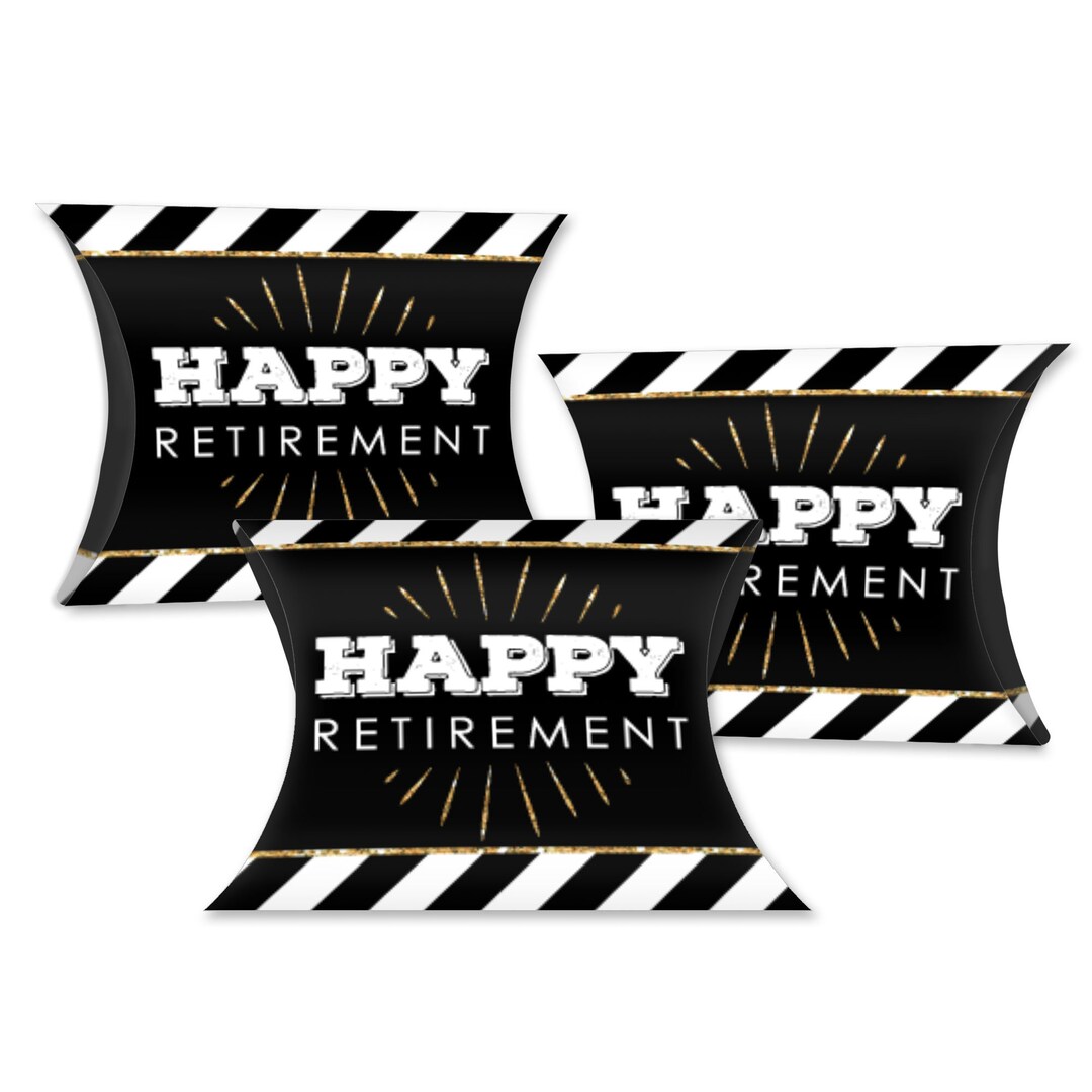 Happy Retirement - Favor Gift Boxes - Retirement Party Petite Pillow ...