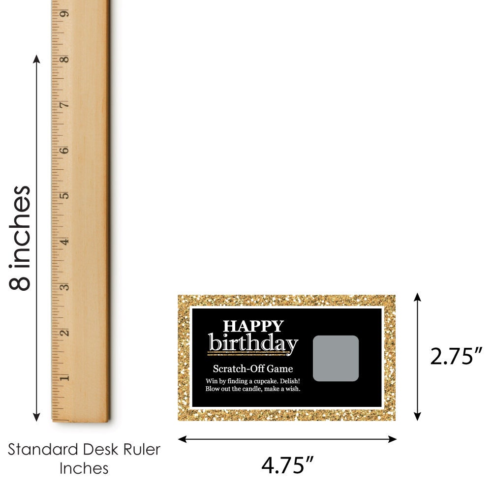 Happy Birthday - Gold Party Scratch off Game - Adult Happy Birthday ...